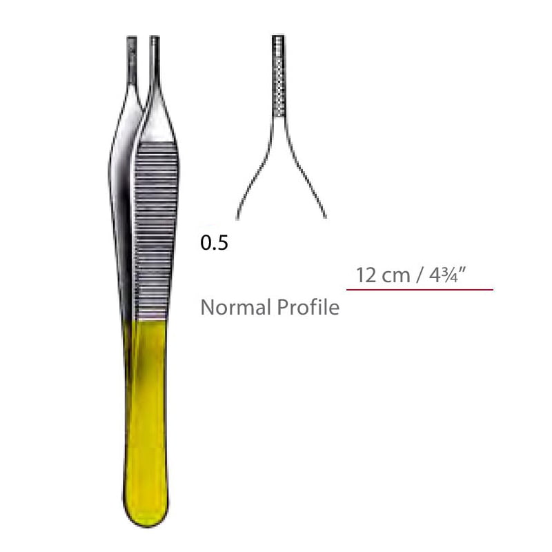 Adson Brown Dressing And Tissue Forceps With TC Platform (Normal ...