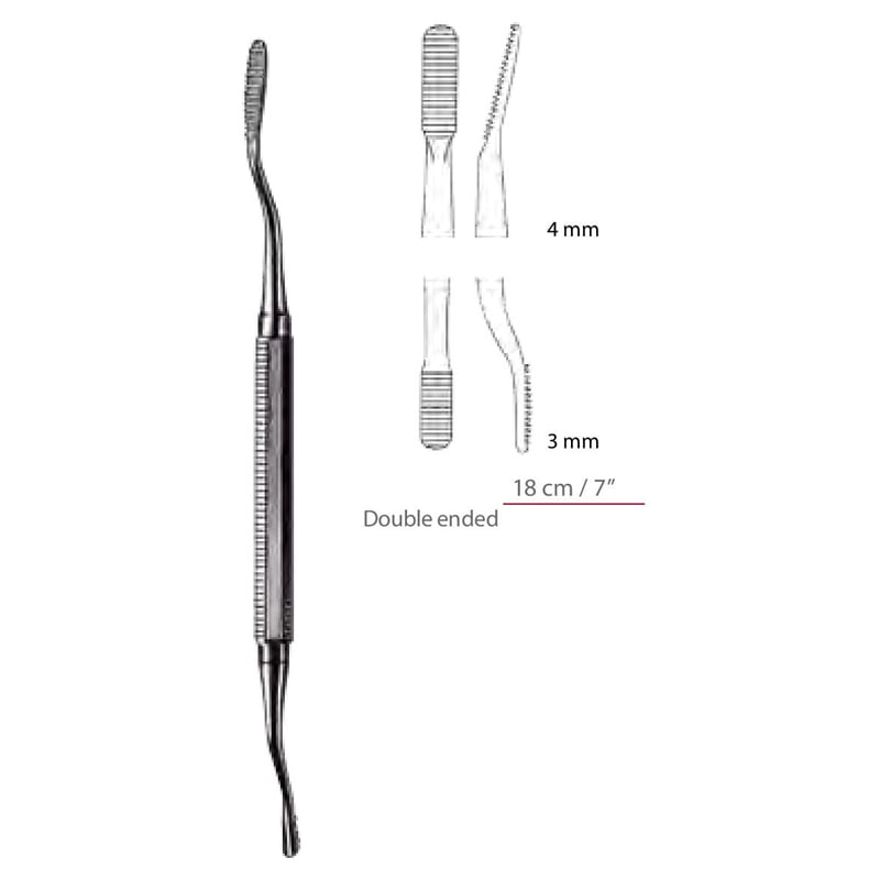 Miller-Colburn with plain serrations (3mm, 4mm width) Bone File ...
