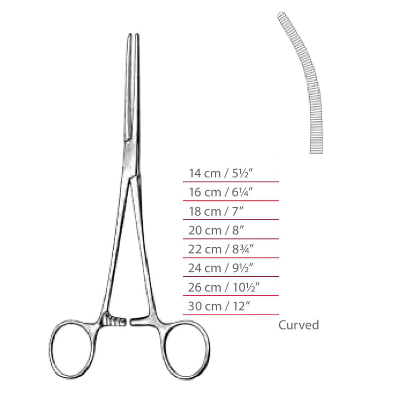 Rochester-Pean Hemostatic Forceps Curved Surgical Instruments ...