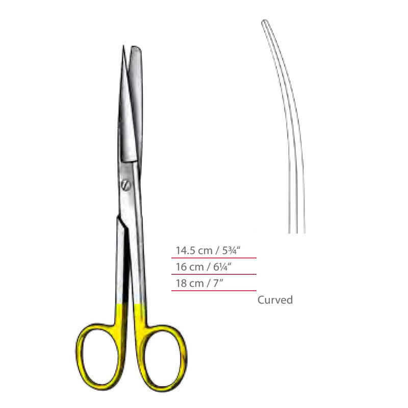 Standard Scissors TC Curved With Blunt / Sharp Ends Surgical ...
