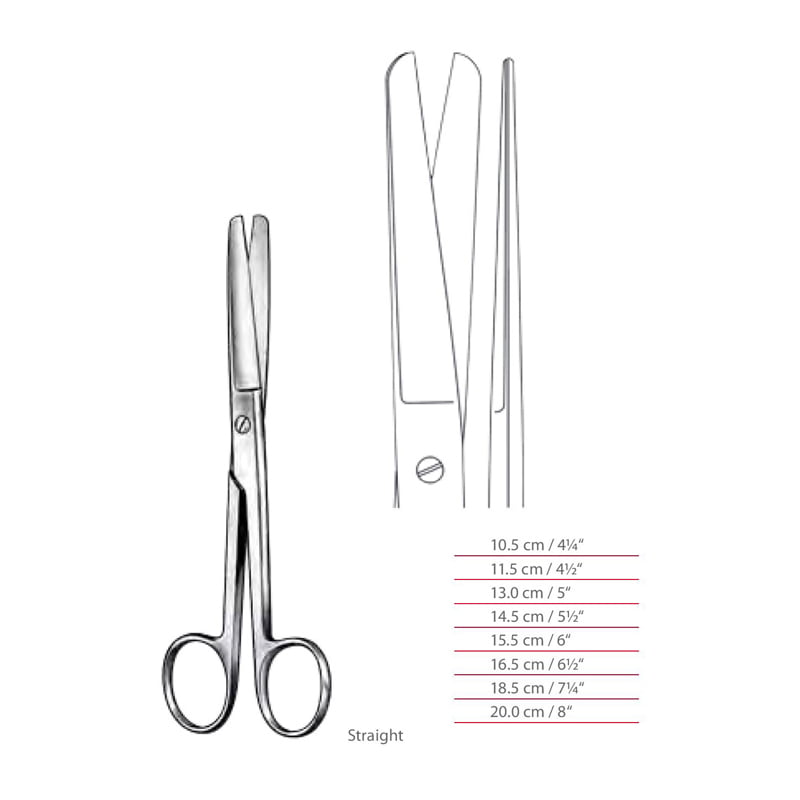 Standard Dissecting Scissors Straight With Blunt/ Blunt Ends Surgical ...