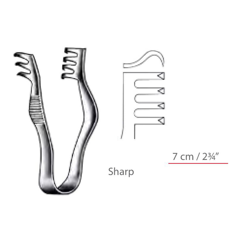 Finsen Retractors 3 x 4 Sharp Prongs Surgical Instruments Veterinary ...