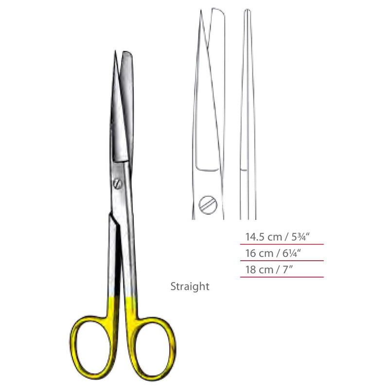 Standard Scissors TC Straight With Blunt / Sharp Ends Surgical Instruments Veterinary Tools ...