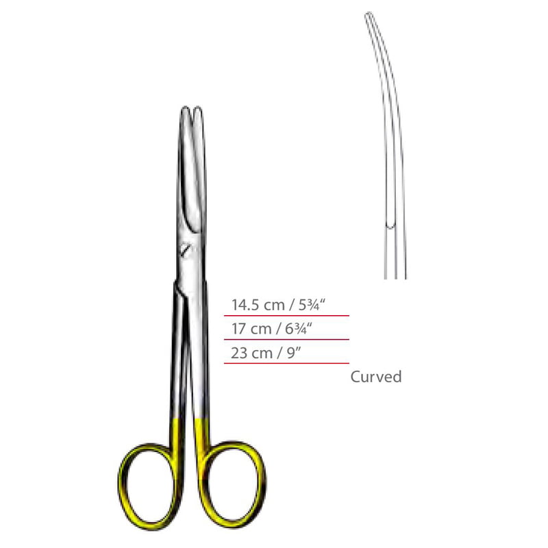 Mayo Dissecting Scissors TC Curved With Blunt / Blunt Ends Surgical ...